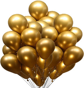 Flipkart.com | OyBox Solid Golden Metallic Balloons Pack of 100 Party ...