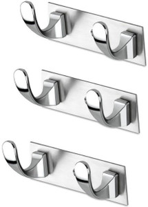 SMART SLIDE Stainless Steel 2 Pin Hook Rail Chamchi Design (Pack of 3 ...