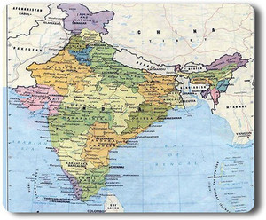 Yellow Alley Designer India Map Mouse Pad|India Map Print Rubber Base ...