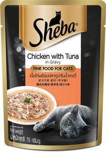Sheba Rich Premium Adult (+1 Year) Chicken With Tuna In Gravy- 70g ...