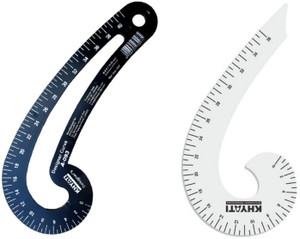 KHYATI Fashion Designing Scale- Hard Plastic Scale- Set of 2, French ...