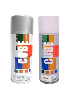 CUBE Silver, White Spray Paint 450 ml Price in India - Buy CUBE Silver ...