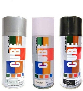 CUBE Black, White, Silver Spray Paint 457 ml Price in India - Buy CUBE ...