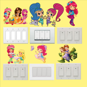 MADHUBAN DÉCOR 30 cm GIRLS AND DOLLS SWITCH WALL STICKER Self Adhesive ...