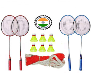 Shivgan SUPER BADMINTION COMBO ( SET OF 4 RACKET ) 10 SHUTTLES AND ...