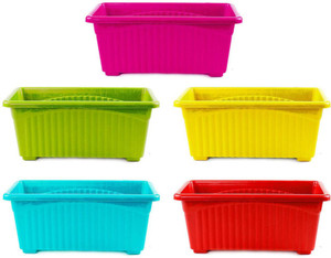 GTB Rectangular Plastic Pots for Plants, Jupiter Flower Pots for Home ...