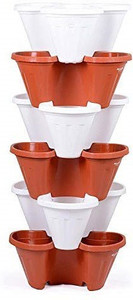 Sharpex 6 Tier Stacking Vertical Flowers Garden Vegetable Herbs Plastic ...
