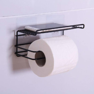 Cashel Self Adhesive Tissue Toilet Paper Holder Storage with Shelf ...