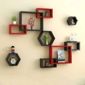 ANB Enterprises Wall shelf Interlock & Hexagon shelves Floating Shelves ...