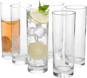 JVR (Pack of 6) (Pack of 6) Crystal Clear Heavy Base Tall Bar Drinking ...