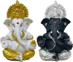 Giftbox Pack Of 2 Mini Size Ganesh Idol Figure Showpiece Figure For Car ...