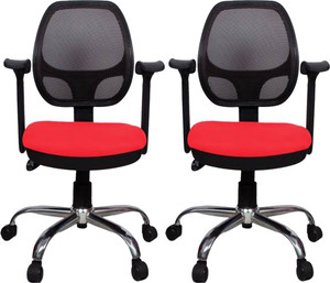 VIZOLT Natural Fiber Office Adjustable Arm Chair Price in India - Buy ...