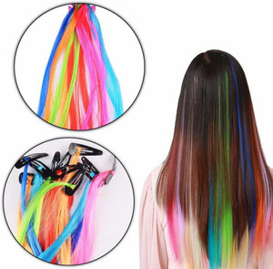 Kriti multicolor hair extensions Clip and go Hair Extension Price in ...