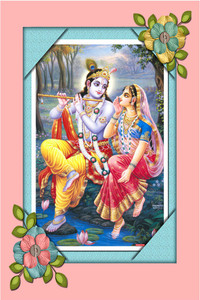 god & god's 46 cm Radha Krishna Sparkle Lamination Sticker Self ...