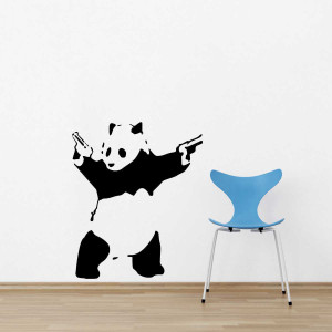 Wall Attraction 55 cm Wallpaper fighter Panda Wall Sticker (Color ...