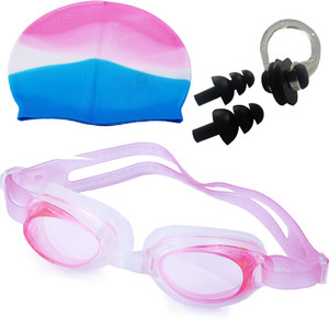 NOVICZ Swimming Goggle + Cap + Ear Nose Plug Combo Swimming Kit - Buy ...