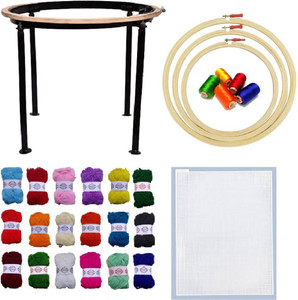 Udhayam Aari Work Stand 16 Inches And (Wooden Embroidery Hoop Ring ...