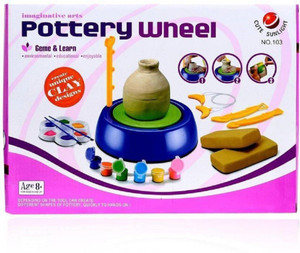AS TRADERS Electric Battery Operated Pottery Wheel Set Clay Pot Making ...