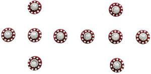 Comet Busters Basic Round Bindi With Pearl Dot Forehead Red Bindis ...