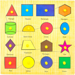 Haulsale Wooden Color & Shapes Educational Puzzle For Kids - Wooden ...