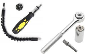 Roforuf Gator Grip Universal Socket Spanner and Snake Bit-Drill Bit ...