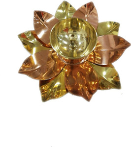 Divine Temples Big Shaped Lotus Diya Brass Table Diya Price in India ...