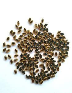 Atifa embroidery material 4mm marquise shape kundan stone for ...