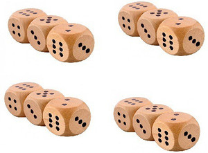MINTLEAF 12 Piece Round Corner Wooden Dice , Playing dice for Table ...