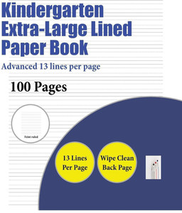 Kindergarten Extra-Large Lined Paper Book (Advanced 13 lines per page ...