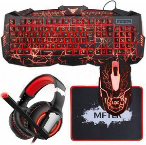 MFTEK Combo of LED Backlit Keyboard, USB LED Wired Gaming Mouse ...