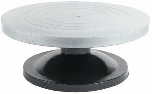 Bakers cutlery Fiber Cake Turntable, 360 Degree Smooth Rotating, Silver ...