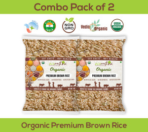 Ecomytra Organic Brown Rice - 2 KG - BROWN Brown Sona Masoori Rice ...