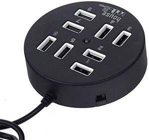 LipiWorld Round 8-Port USB 2.0 Hub Portable Splitter Adapter 8-Port Hub ...