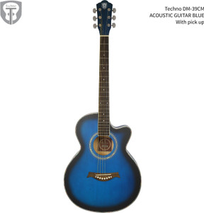 Techno DM-39, Blue Semi-acoustic Guitar Linden Wood Rosewood Right Hand ...