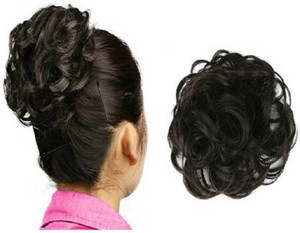 Savitri Women Curly Hair Bride Bun Maker Juda, Free Size - Bun (Black ...