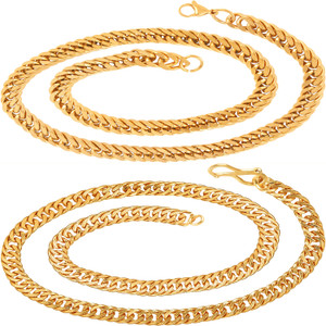Thrillz Stylish Modern Golden Neck Chain Combos Pack of 2 Brass ...