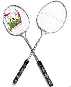 AST Silver Doubles Badminton Racket Set of 2 Racket Silver Strung ...