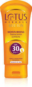 LOTUS HERBALS Sunscreen - SPF 50 PA++ Safe Sun Moisturising Sunscreen ...
