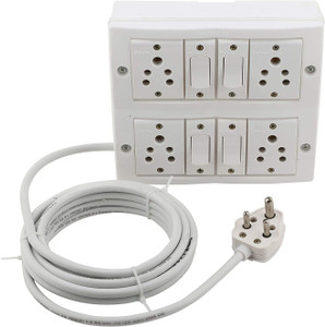 TECH GLOW 6 Amp Multi Outlet Extension Board Box with 1 mm 3 Core Heavy ...