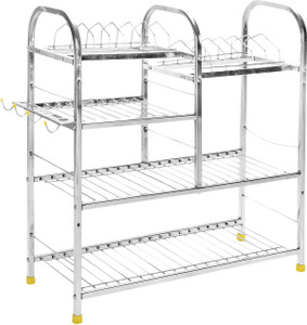 Shengshou Utensil Kitchen Rack Steel Kitchen Care | 4 Shelf Dish Rack ...