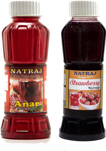 NATRAJ The Right Choice Anar Sharbat & Strawberry Sharbat Syrup (Pack ...