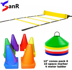 SanR 12 Inch Cones Pack of 6 ,10 Space Markers And 4 Meter Ladder ...