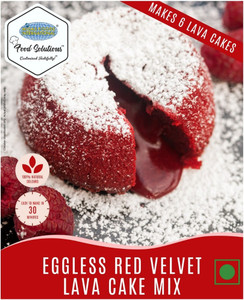 Midas Foods MIDAS - Eggless Red Velvet Lava Cake Mix (300 g) - Just add ...