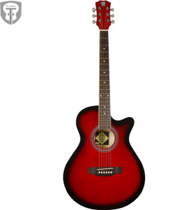 TECHNO TM_40P Glossy_Red Acoustic Guitar Linden Wood Rosewood Right ...