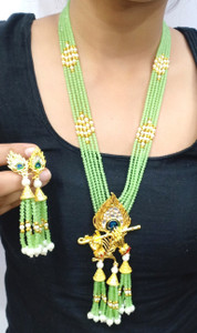RR Jeweller Brass Gold-plated Green Jewellery Set Price in India - Buy ...