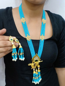 RR Jeweller Brass Gold-plated Turquoise Jewellery Set Price in India ...