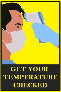 Get Your Temperature checked Waterproof Vinyl Sticker Poster || (12 ...
