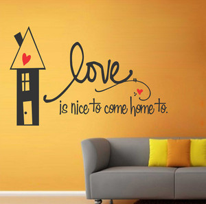 Dumdic 70 cm Love Home Black Small Vinyl Wallsticker (70 cm x 45 cm ...