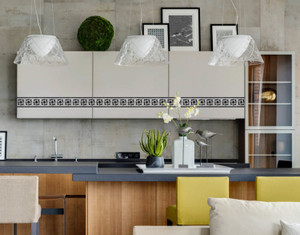 WALLDESIGN 487.68 cm Tile Marble Stone Inlay Star Pattern Wall Border ...