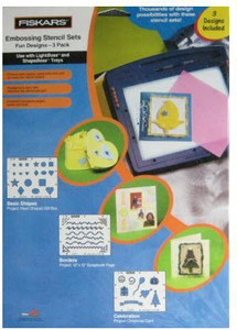 TOPS Fiskars Embossing Stencil Set - Fun Designs - 3 Pack - Basic ...